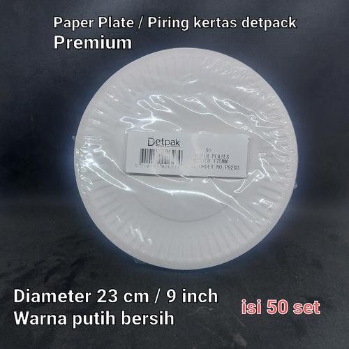 Jual Piring Kertas / Paper Plate 9" / 23 cm Detpack isi 50 pcs ...