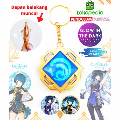 Promo Gantungan kunci Vision Genshin Impact keychain HYDRO Metall ...