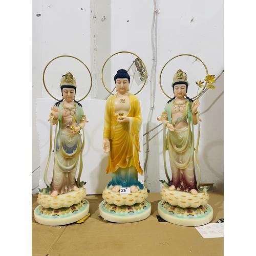 Jual patung Buddha tri ratna Sie fang San sen 西方三圣 26in bahan marmer ...