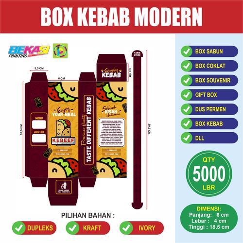 Jual 6x4x18.5 cm 5K Dus Box Kemasan Kebab Modern Packaging + Tarikan ...