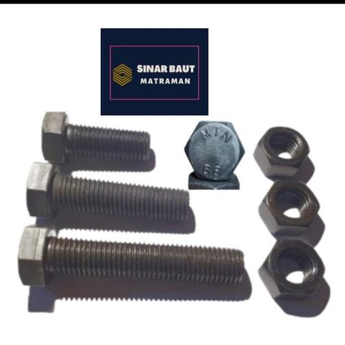 Jual baut mur baja 8.8 HTB M22x90mm FULL DRAT/hex bolt nut M22x9cm - Baut Mur M22x90 - Jakarta ...