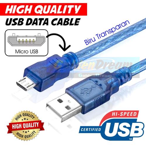 Jual Kabel Data MICRO USB Biru Cable Arduino Leonardo NodeMCU Wemos DUE ...