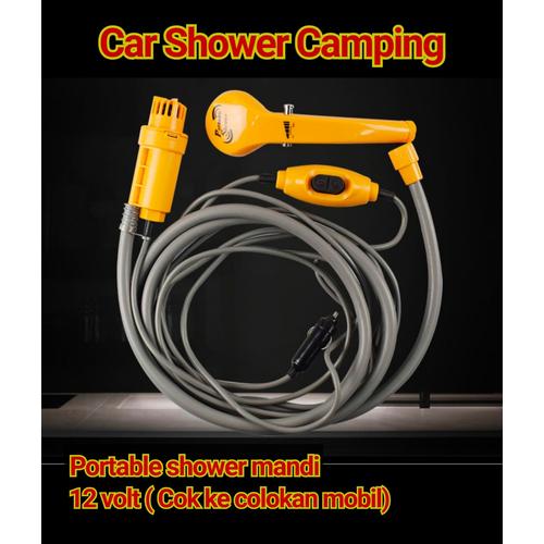 Jual Portable Shower Mandi Camping Outdoor 12V / lighter Shower Set ...