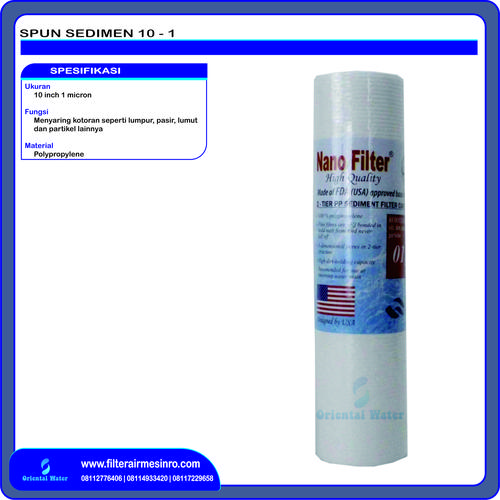 Jual Cartridge Filter Air / Sediment / Spun 10" 1 micron - Nano filter ...