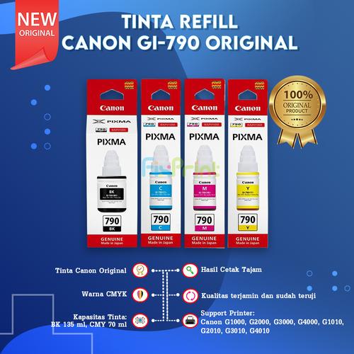 Jual Canon GI-790 GI790 GI 790 Black Cyan Magenta Yellow Tinta G2010 ...