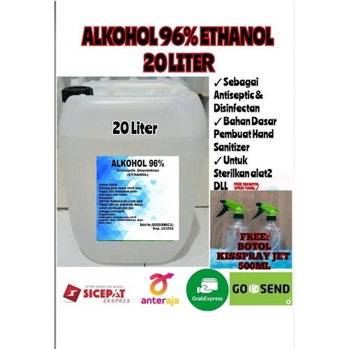 Jual Alkohol 96% Ethanol kemasan 20 liter / drigen - Jakarta Selatan ...