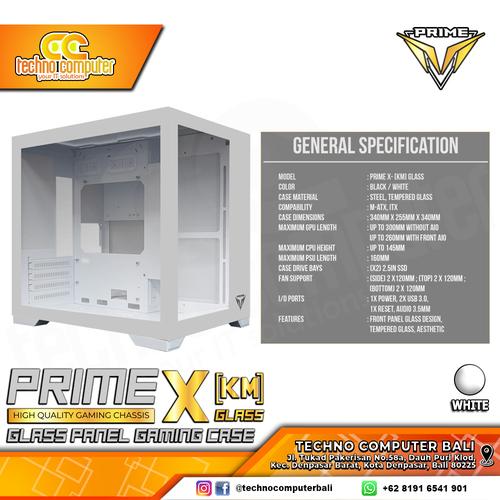 Jual CASING PRIME GAMING X-[KM] Glass - mATX Case Tempered Glass ...