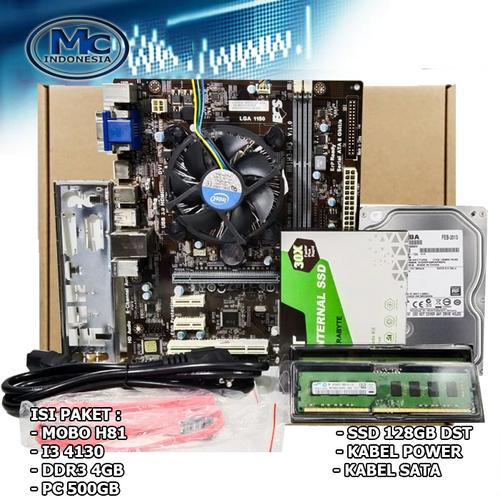 Jual Mainboard Mobo 1150 Paket lengkap rakitan tanpa casing H81 i3 ...