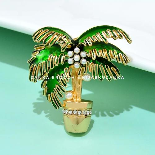 Jual bros pohon kelapa coconut tree brooch - silver - Jakarta Utara ...