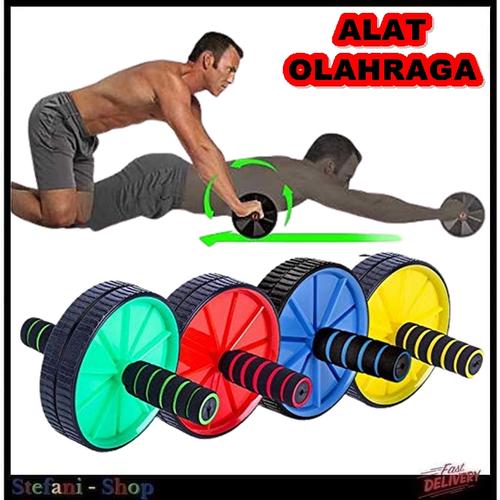 Jual Alat Olahraga Pembentuk Perut AB Wheel AA |Braked Double Roller ...