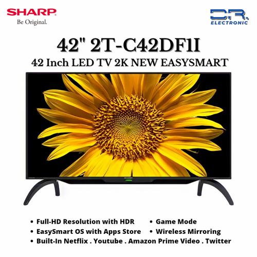 Jual TV Sharp 42 inch Full HD Smart TV 2T-C42DF1i 42DF1I New 2022 ...