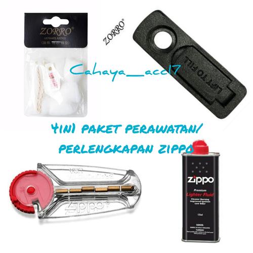 Jual 4in1 KOMPLIT MINYAK ZIPPO 125ML + BATU ZIPPO + KARET ZIPPO + KAPAS ...