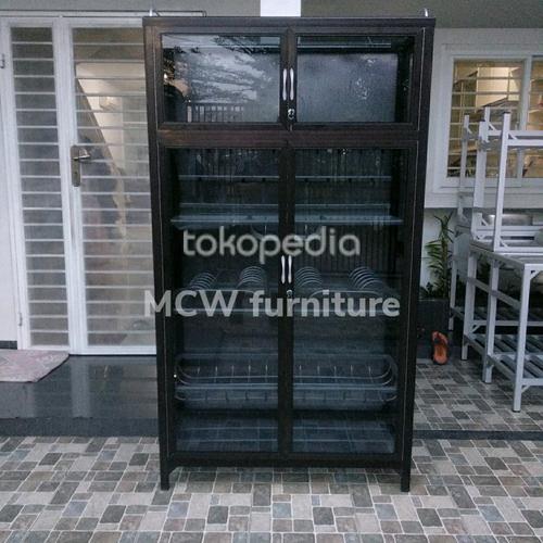 Jual RAK PIRING ALUMINIUM COKLAT RANGKA BESAR/LEMARI PIRING ALUMINIUM ...