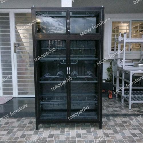 Jual RAK PIRING ALUMINIUM COKLAT RANGKA BESAR/LEMARI PIRING ALUMINIUM ...