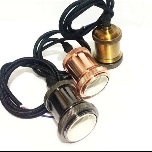 Jual Fiting lampu edison fitting lampu filament e27 lampu e27 - Hitam ...