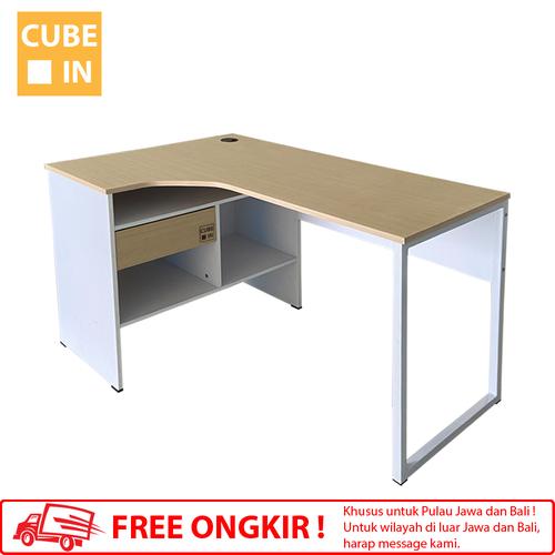 Jual CUBE IN Meja Tulis Kaki Besi Aldric Dengan Laci Warna Maple ...