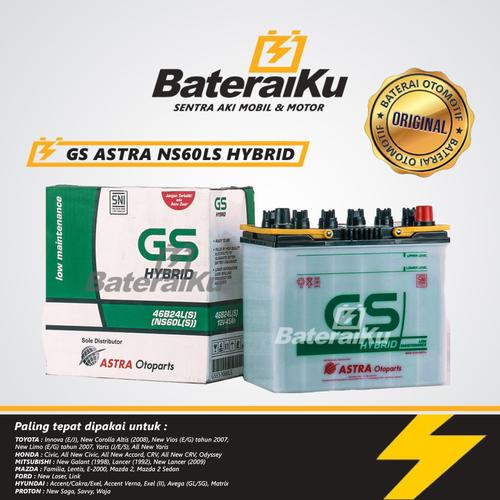 Jual Aki Mobil GS ASTRA NS60LS HYBRID Untuk Innova, Civic, Mazda, dll ...