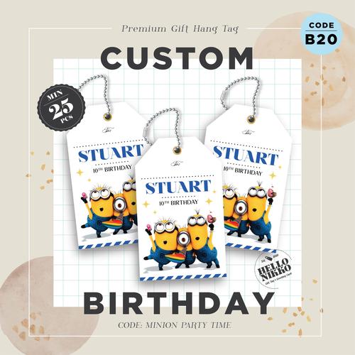 Jual Gift tag birthday B20 - Minion Party Ok kartu ucapan ulang tahun ...