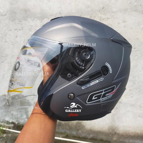 Jual HELM G2 OPTIMAX LIGHT GREY | HELM HALF FACE | MODEL INK DYNAMIC ...