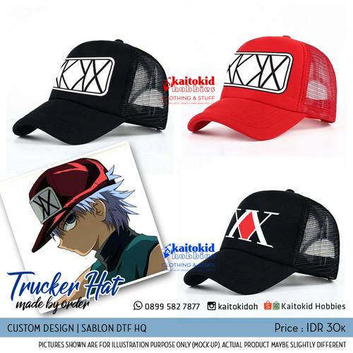 Jual Topi Trucker HUNTER X HUNTER Topi Jaring KILLUA HXH bisa custom ...