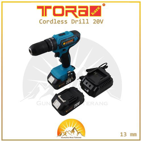 Jual Tora Cordless Drill 20V 10 mm 13 mm Bor Baterai 20 Volt Pelubang ...