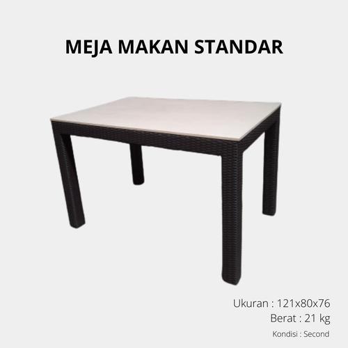 Jual Meja Makan Standar | Meja Kaki Rotan | Meja Restoran| Uk 121x80x76 ...