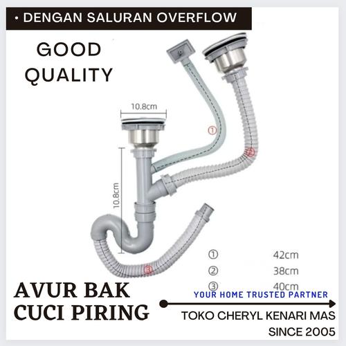Jual AFUR SELANG PEMBUANGAN BAK CUCI PIRING 2 LUBANG AVUR KITCHEN SINK ...