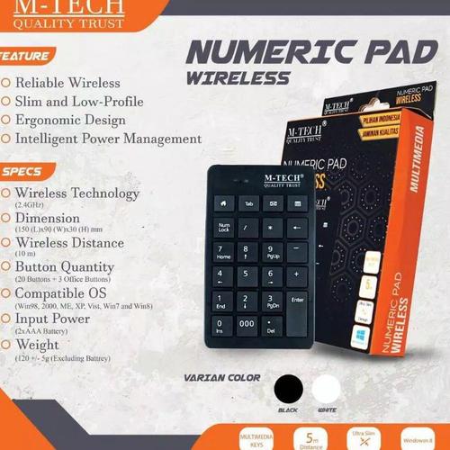 Jual M-Tech Keyboard Numeric Wireless / Keyboard Keypad Numpad Numerik ...