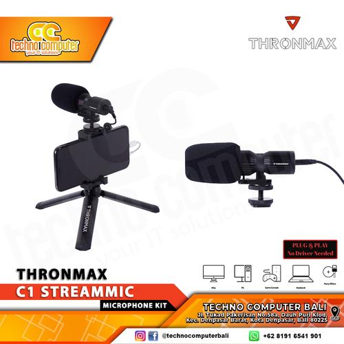 Jual MICRHOPONE THRONMAX C1 StreamMic Vlogging Microphone Kit With Tripod - Kota Denpasar ...