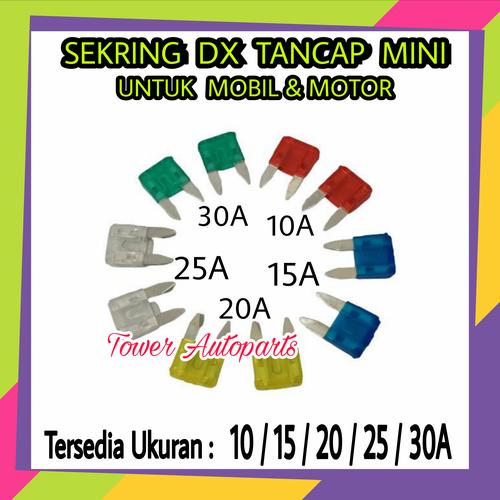 Jual Sekring / Fuse Sikring Dx Tancap Tusuk KECIL / MINI Mobil Motor - ECER - COKLAT 7.5 MINI ...