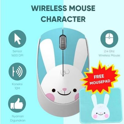 Jual Moouse Mause Mose Laptop Blutooth Wireless Motif Karakter Kartun ...