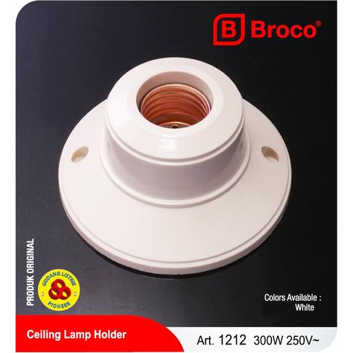 Jual Broco Fitting Lampu Plafon Bulat 1212 White E27 Ceiling Lamp ...