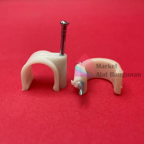 Jual Klem Pipa Listrik PVC + Paku Beton 5/8" Per 1 Pcs / Klem Paralon 5 ...