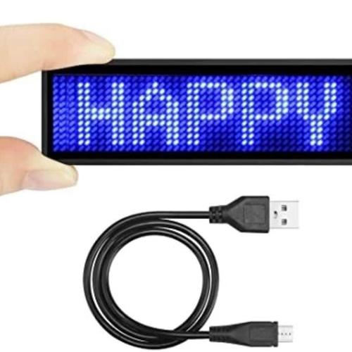 Jual Name tag LED free setting running text - Biru - Kota Tangerang ...