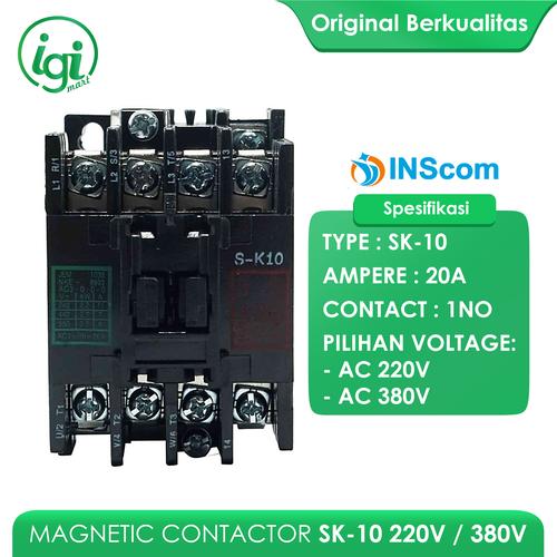 Jual MAGNETIC CONTACTOR SK-10 220V 380V / AC KONTAKTOR SK 10 220VAC 380 ...