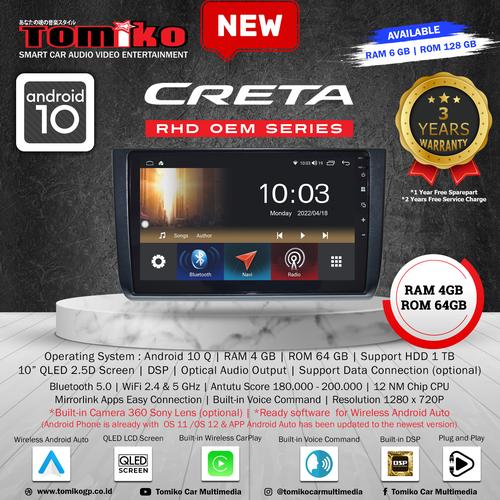 Jual TOMIKO Head Unit Oem Series for Hyundai Creta - Ram 6/128 ...