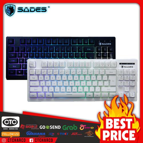 Jual Keyboard Gaming Sades Sabre White/Black Version RGB TKL - Hitam ...
