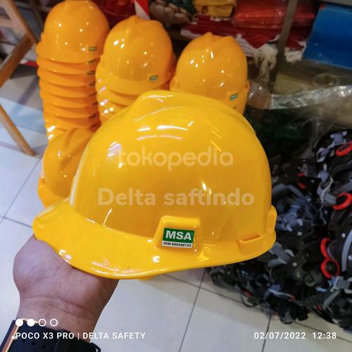 Jual Helm Safety Proyek Kuning MSA Fastrack Tali Dagu Lokal Safety ...