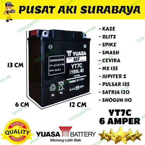 Jual ASLI AKI YUASA YT7C 6AH ACCU MF MIO SPORTY MEGAPRO VEGA JUPITER GRAND - Kota Surabaya ...