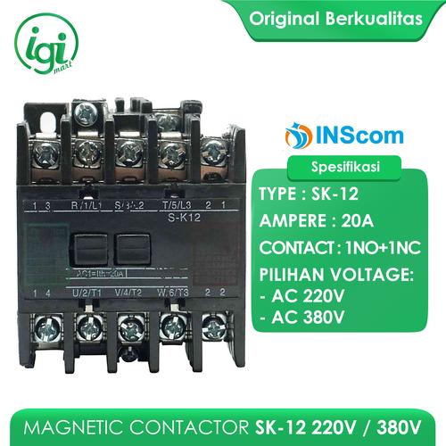 Jual MAGNETIC CONTACTOR SK-12 220V 380V / AC KONTAKTOR SK 12 220VAC 380 ...