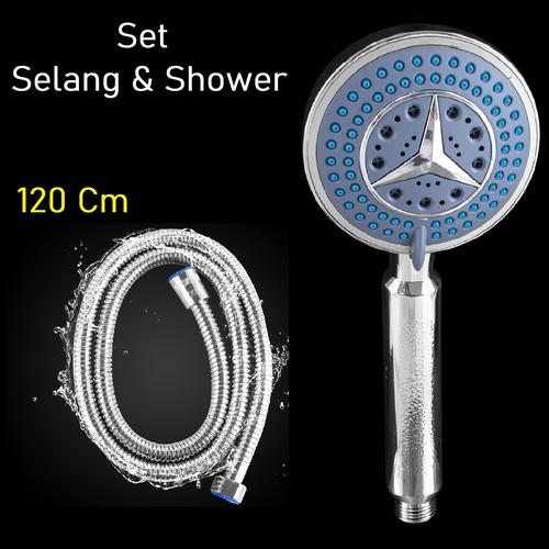 Jual HAND SHOWER DAN SELANG SHOWER 1 SET MURAH ABS CHROME HS-147 ...