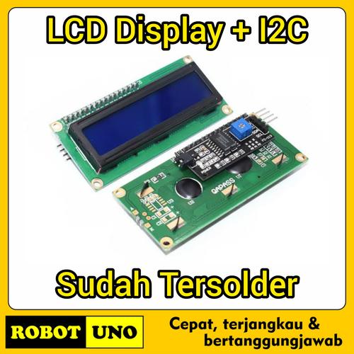 Jual LCD 16x2 1602 Plus I2C LCD Character Display Biru LCD Karakter 5V ...