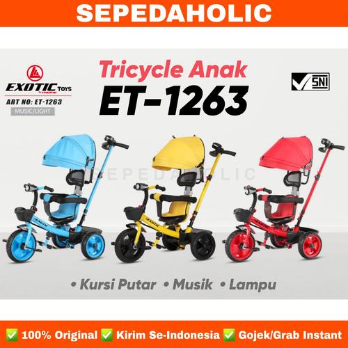 Jual Sepeda Roda Tiga 3 EXOTIC ET 1263 Kursi Putar Tricycle Anak - Red ...
