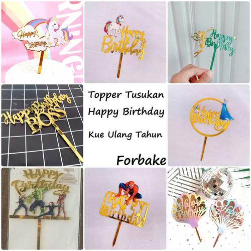 Jual Cake Topper Penghias Kue Ulang Tahun Ultah Tart Happy Birthday 01 ...