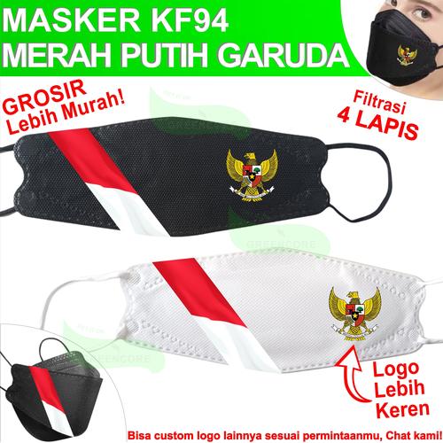 Jual Masker merah putih garuda indonesia logo kf94 4 ply lapis hut ri ...