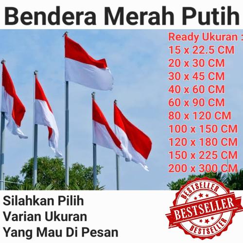 Jual Bendera Merah Putih Ready Semua Ukuran Bahan Kain Velez Premium ...