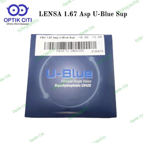 Jual Lensa Kacamata Minus Blueray polycore 1.67 Asp U-Blue Super Tipis ...