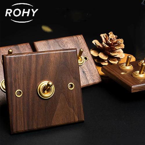 Jual WALL WOOD SWITCH PANEL SAKLAR DINDING SINGLE KAYU 1 TOMBOL RETRO ...