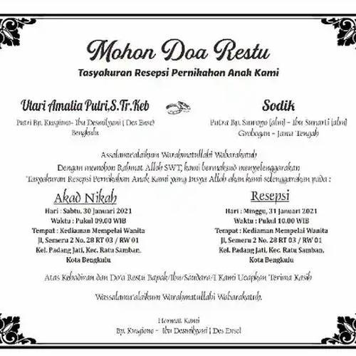 Jual Undangan pernikahan untuk nasi box - hvs, 14,5x10,5cm - Kab ...