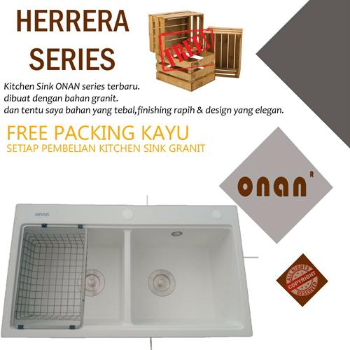 Jual Kitchen Sink Granit ONAN 8046 IVORY WHITE Free PACKING KAYU - Kota ...